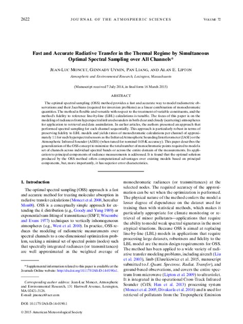 Pdf Fast And Accurate Radiative Transfer In The Thermal Regime By Simultaneous Optimal