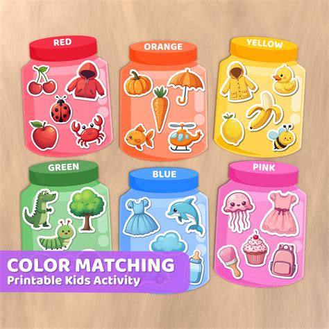 Color Sorting Activity Color Matching Jars Printable Fun For Fine Color Sorting Activity Color Matching Jars Printable Fun For Fine