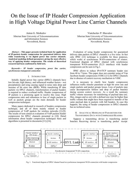 pdf on the issue of ip header compression application in high voltage