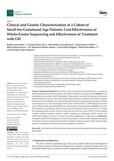 Pdf Clinical And Genetic Characterization Of A Cohort Of Small For Gestational Age Patients