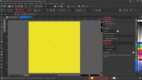 RE CORELDRAW COLOR MODE AND BIG RECTANGLE PROBLEM