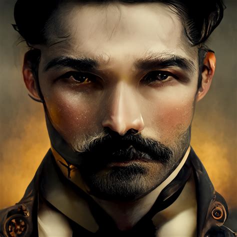 Meertn Steampunk Man Moustache Vest Moody Lighting Realistic Di D Ec F D Def C