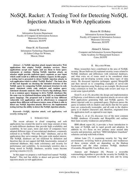 Pdf Nosql Racket A Testing Tool For Detecting Nosql Injection