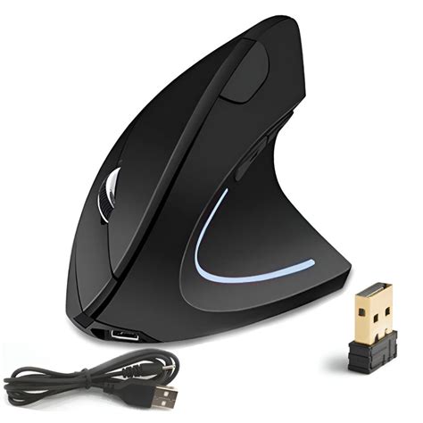 Mouse Vertical Ergonomic Wireless 2 4g Profesional Optic 800 1200 1600 Dpi 5 Butoane Negru