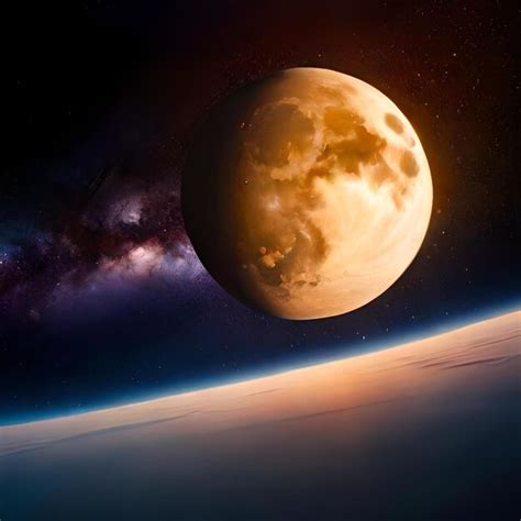Premium Ai Image A Moon Above The Earth With The Sun Shining On It