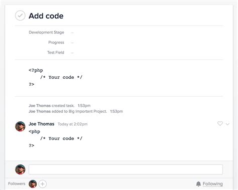 Code Snippets In Asana Product Feedback Asana Forum