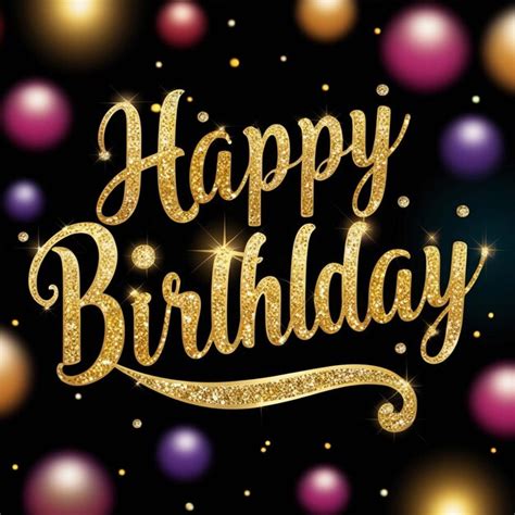 A Happy Birthday Card With Gold Glitter And Glitter On It Premium Ai