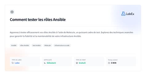 Comment Tester Les Rôles Ansible Labex