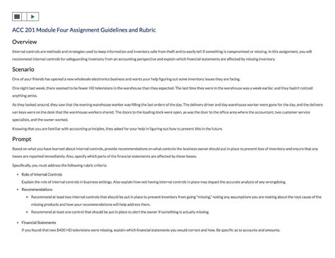 Acc 201 Module Four Assignment Guidelines And Rubric Acc 201 Studocu
