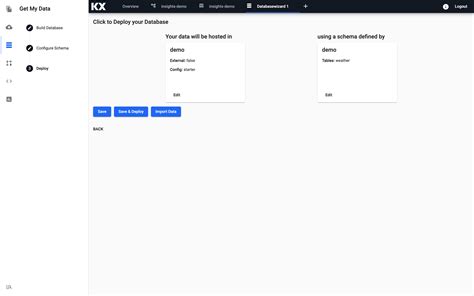 Build Database KX Insights