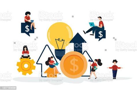 상인 팀이 그래프를 분석하고 있습니다 주식 시장에서 이익의 성장을볼 수 어느 사업 성공에 이르게 개념에 대한 스톡 벡터 아트 및