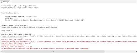 For Sql Server Dba And Developer Incorrect Syntax Near The Keyword With