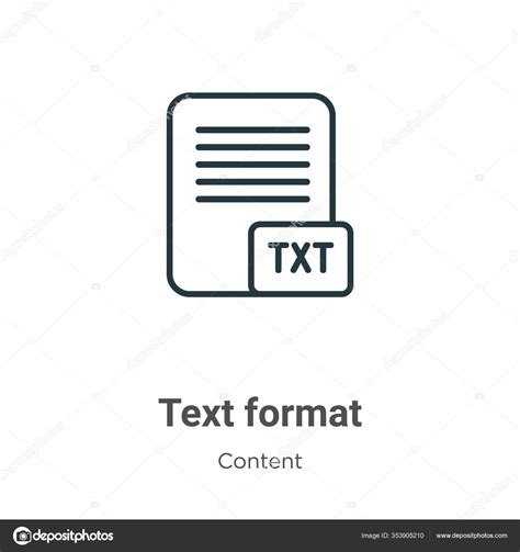 Text Format Outline Vector Icon Thin Line Black Text Format Stock