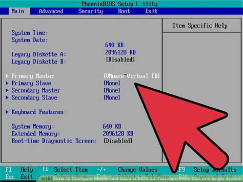 how to configure master and slave in bios for two hard drive disk in a