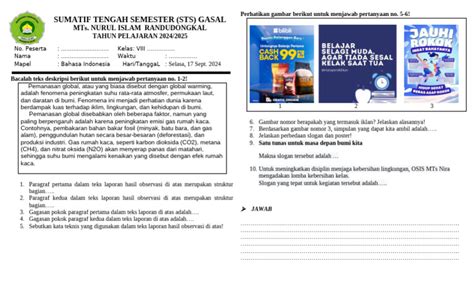 Soal Pts Bind Viii Ganjil 2024 Pdf