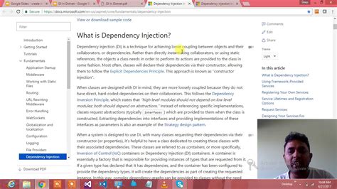 Dependency Injection Design Pattern In C Net Interview Question Youtube