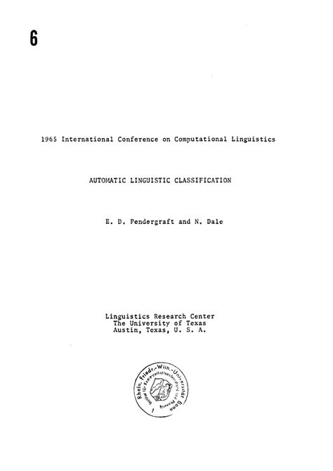 Pdf Automatic Linguistic Classification