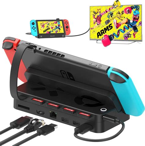 Alxum Switch Docking Station With Game Switcher For Nintendo Switch Oled Switch Dock With 4k