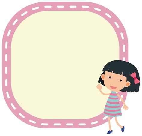 Premium Vector Cute Girl On Note Template