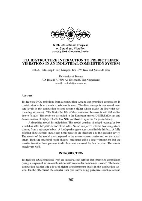 pdf predicting liner vibrations in combustion systems