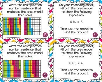 Using Models To Multiply Decimals By Whole Numbers Task Card Set By STEM Stork