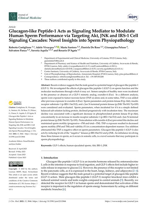 Pdf Glucagon Like Peptide 1 Acts As Signaling Mediator To Modulate