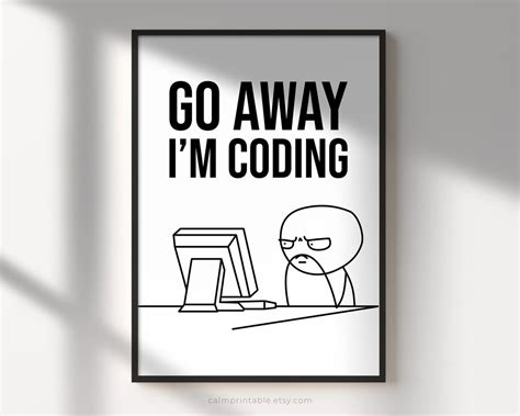 Funny Programmer Gift Printable Wall Art Programming Print Coder Quote Poster Computer Geek