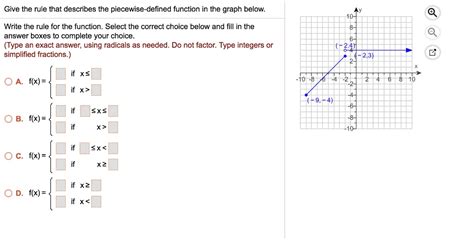 Solved Give The Rule That Describes The Piecewise Defined Function In