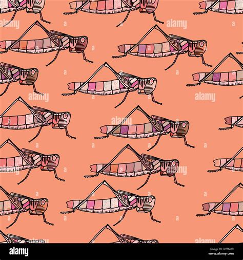 Grasshopper Repeat Print Background Stock Vector Image And Art Alamy