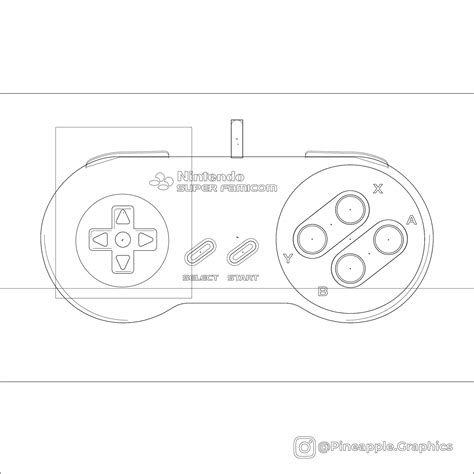 Fan Art Super Famicom Controller Vector Illustration Radobeillustrator