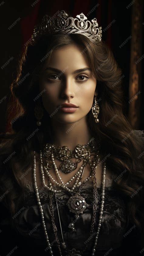 Premium AI Image | a woman wearing a tiara and pearls