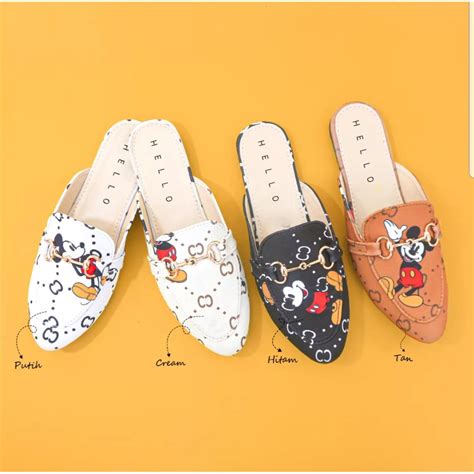 Jual Ms Sepatu Slip On Balet Wanita Mickey Mouse Mici Shopee Indonesia