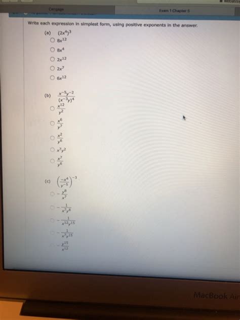 Solved Exam 1 Chapter 6 Write Each Expression In Simplest