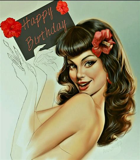 Pin By Aliyah On Birthday Happy Birthday Pinup Happy Birthday Vintage Happy Birthday Funny