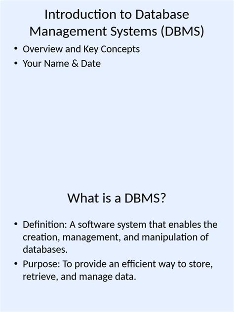 Dbms Presentation With Background Final Pdf