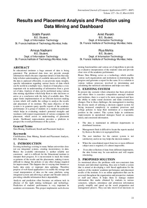 Pdf Results And Placement Analysis And Prediction Using Data Mining