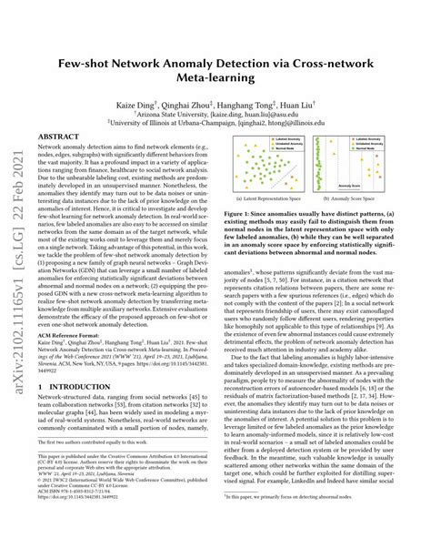 pdf few shot network anomaly detection via cross network meta