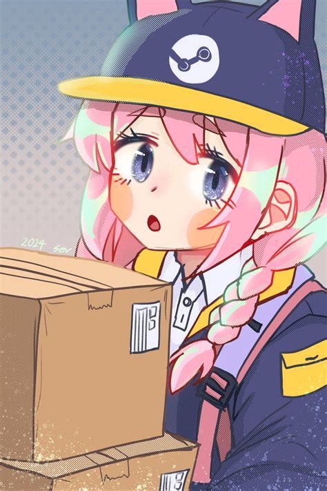 Steam Delivery Girl Steam Drawn By Cellbus Chan Danbooru