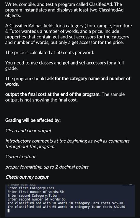 solved write compile and test a program called