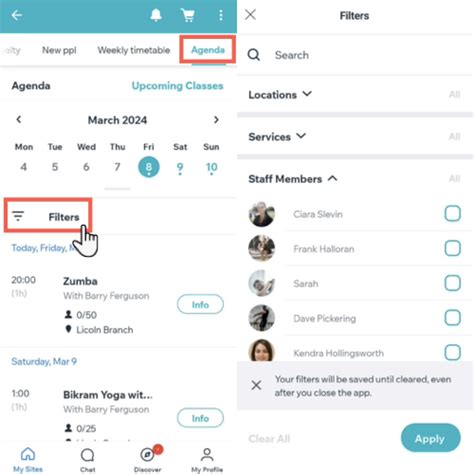 Wix Bookings Request Adding Filters And Calendar View To The Agenda On Wix Member Apps Help