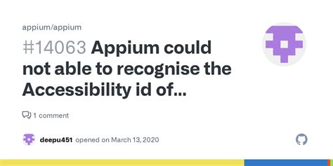 Appium Could Not Able To Recognise The Accessibility Id Of Element Type