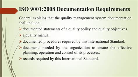 Documentation For Iso 9000 And 9001