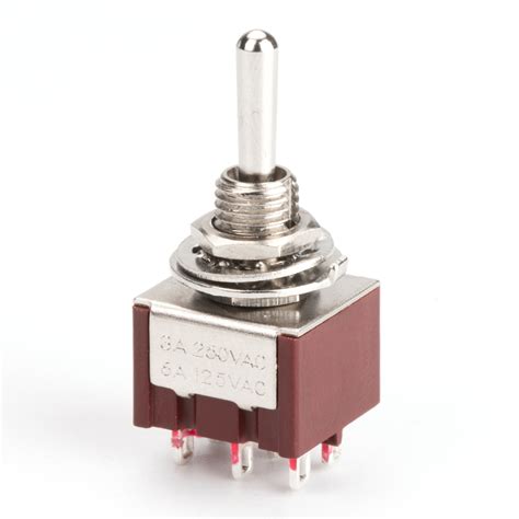 MTS Series DPDT 6 Pin Miniature Toggle Switch With Multiple Contact Configurations
