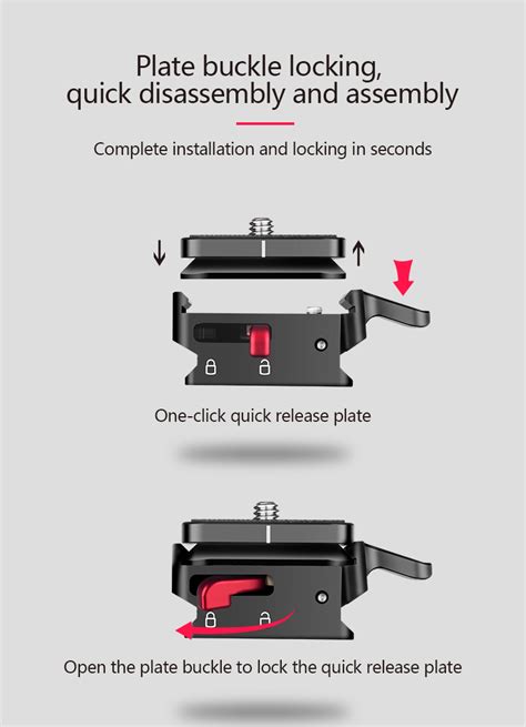 Claw Quick Release Plate Tripod Qr Camera Mount Adapter Quick Setup Kit