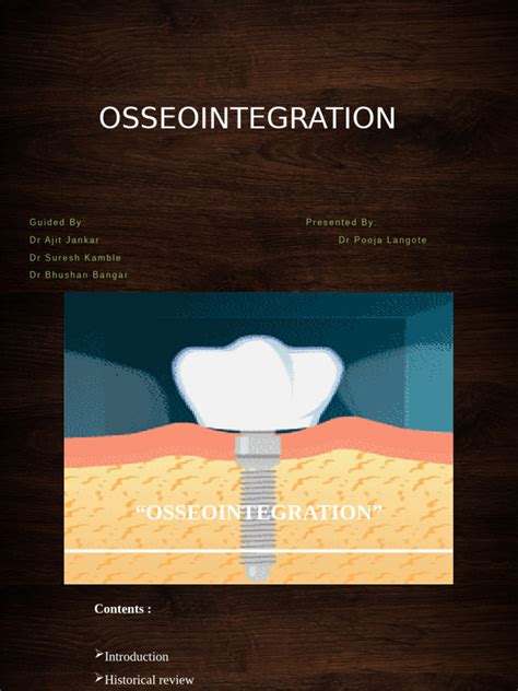 Osseointegration 1 Pdf Dental Implant Bone