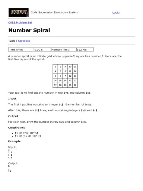 Cses Number Spiral Challenge Pdf Teaching Methods And Materials