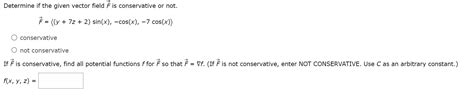 solved determine if the given vector field vec f ﻿is
