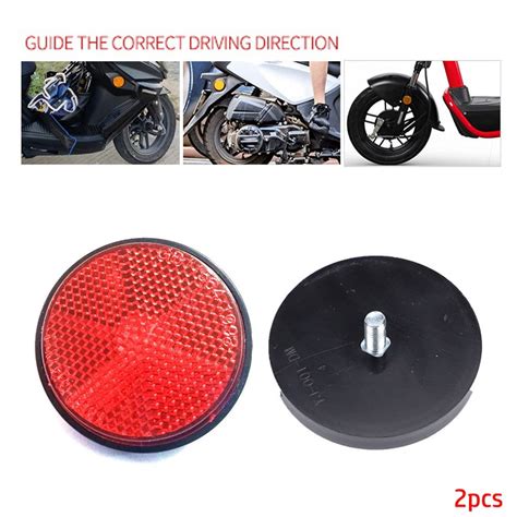 Chengsi 2pcs Circular Reflector Motorcycle Night Reflective Light