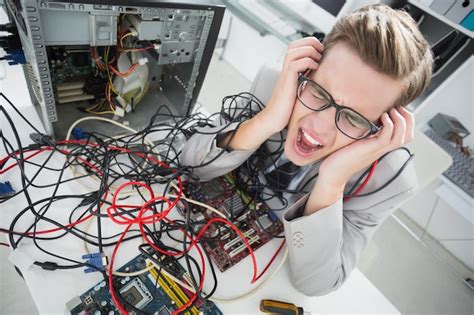 Premium Photo Angry Computer Engineer Making A Call