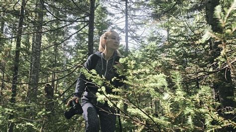 숲에서 경치를 촬영하는 여행자 한 백인 여성 촬영 좋은 마술 모습 소녀는 Dslr 미러리스 카메라에서 사진 비디오를 찍습니다 경관에 대한 스톡 사진 및 기타 이미지 Istock